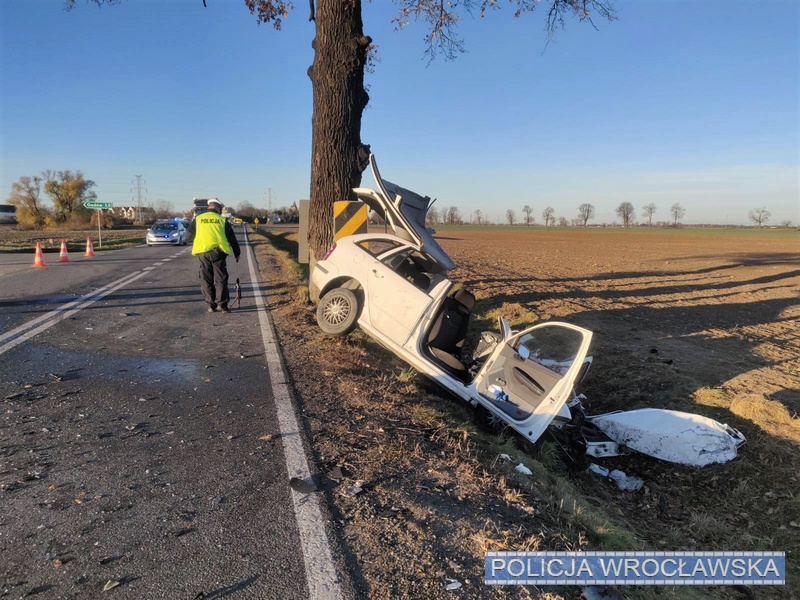 Niebezpieczne zdarzenie drogowe na DW nr 347 w gminie Kąty Wrocławskie ...